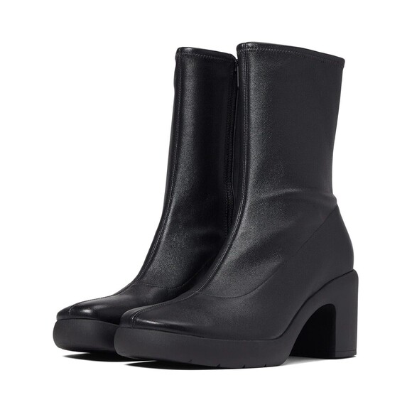 Vince | Shoes | Vince Mandy High Heel Platform Boots Zip Black Leather ...